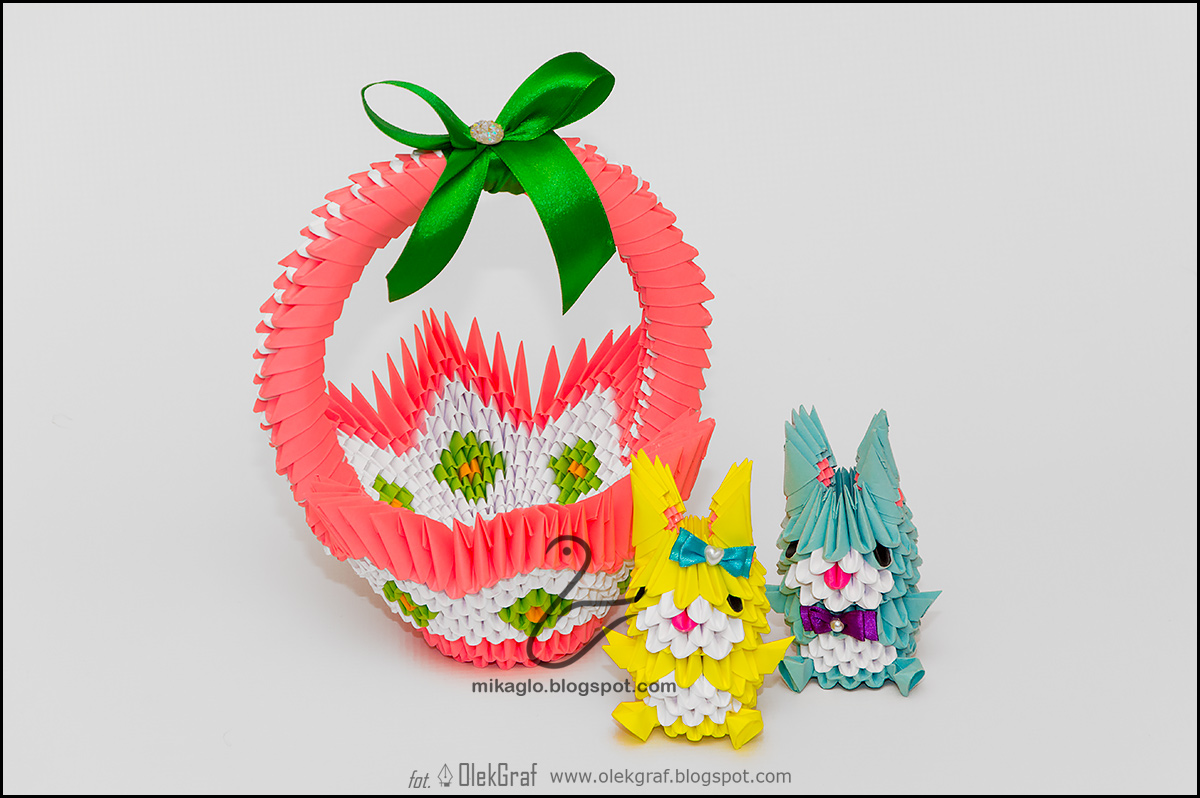 Origami 3d - mikaglo: 395. Świąteczne prace / 3d origami easter works