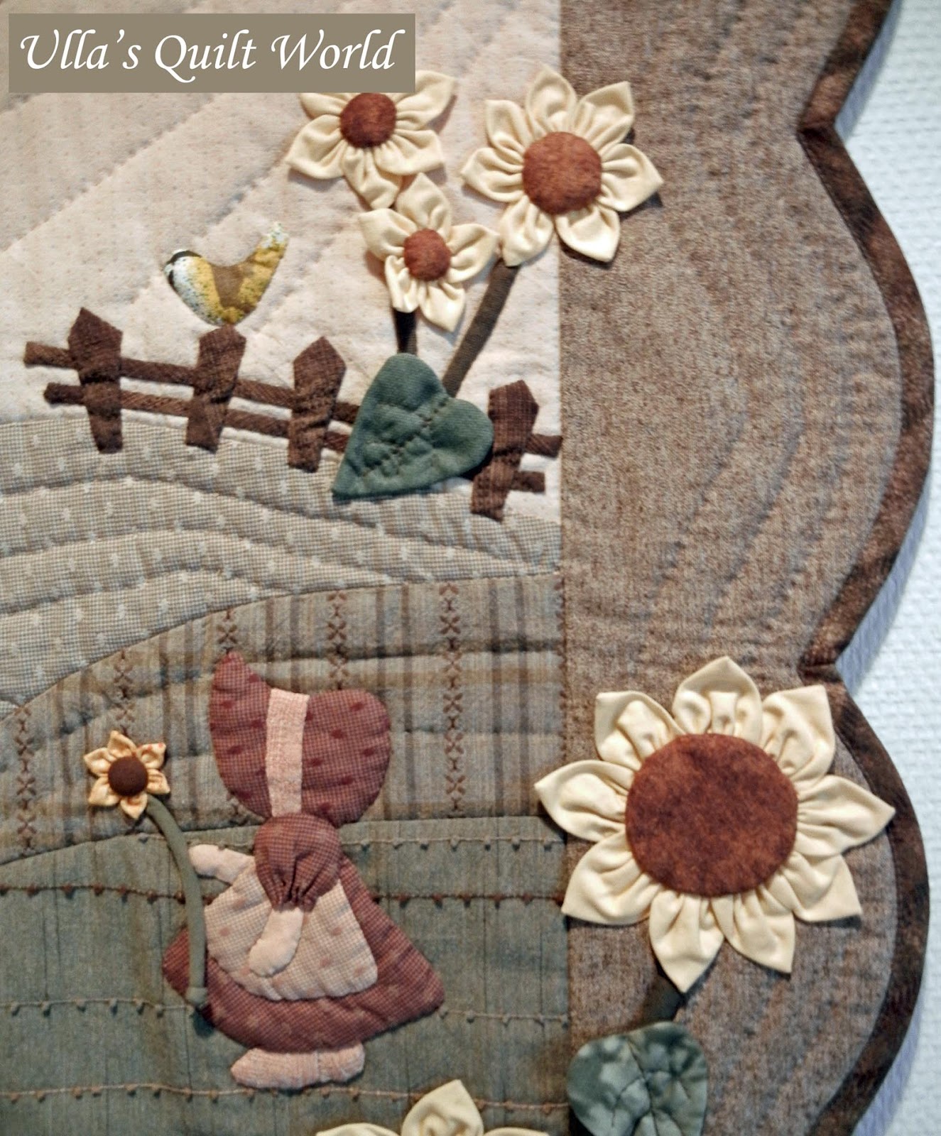 Ulla's Quilt World: Sue Bonnet quilt - wall hanging