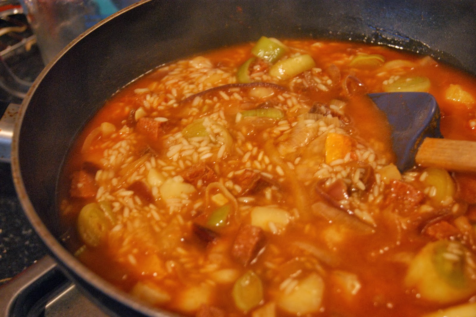 Chorizo, kale and rice stew recipe... - Frills 'n' Spills