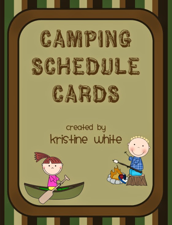 Tearless Teaching: Schedule Cards Camping Theme