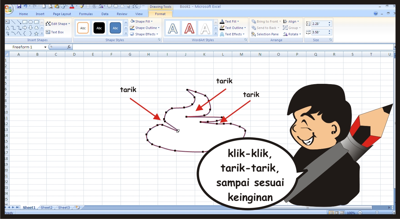 The Prinxzyllan: Tutorial Menggambar Dengan MS. EXCEL - 2