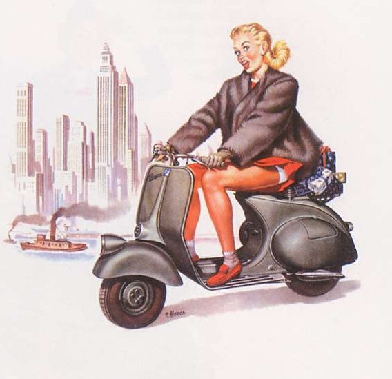Motoblogn: 1950's Vespa Pin-Up Girls 2