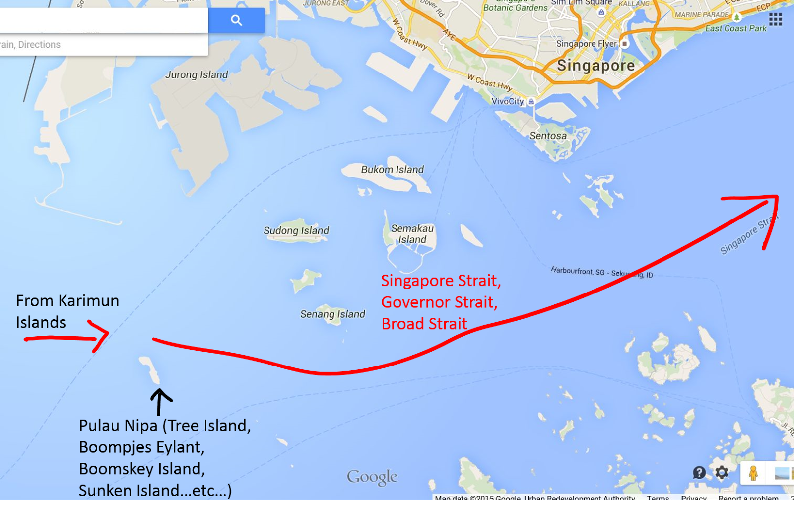 History Delocalized: Tree Island: The entrance to the Singapore Strait ...