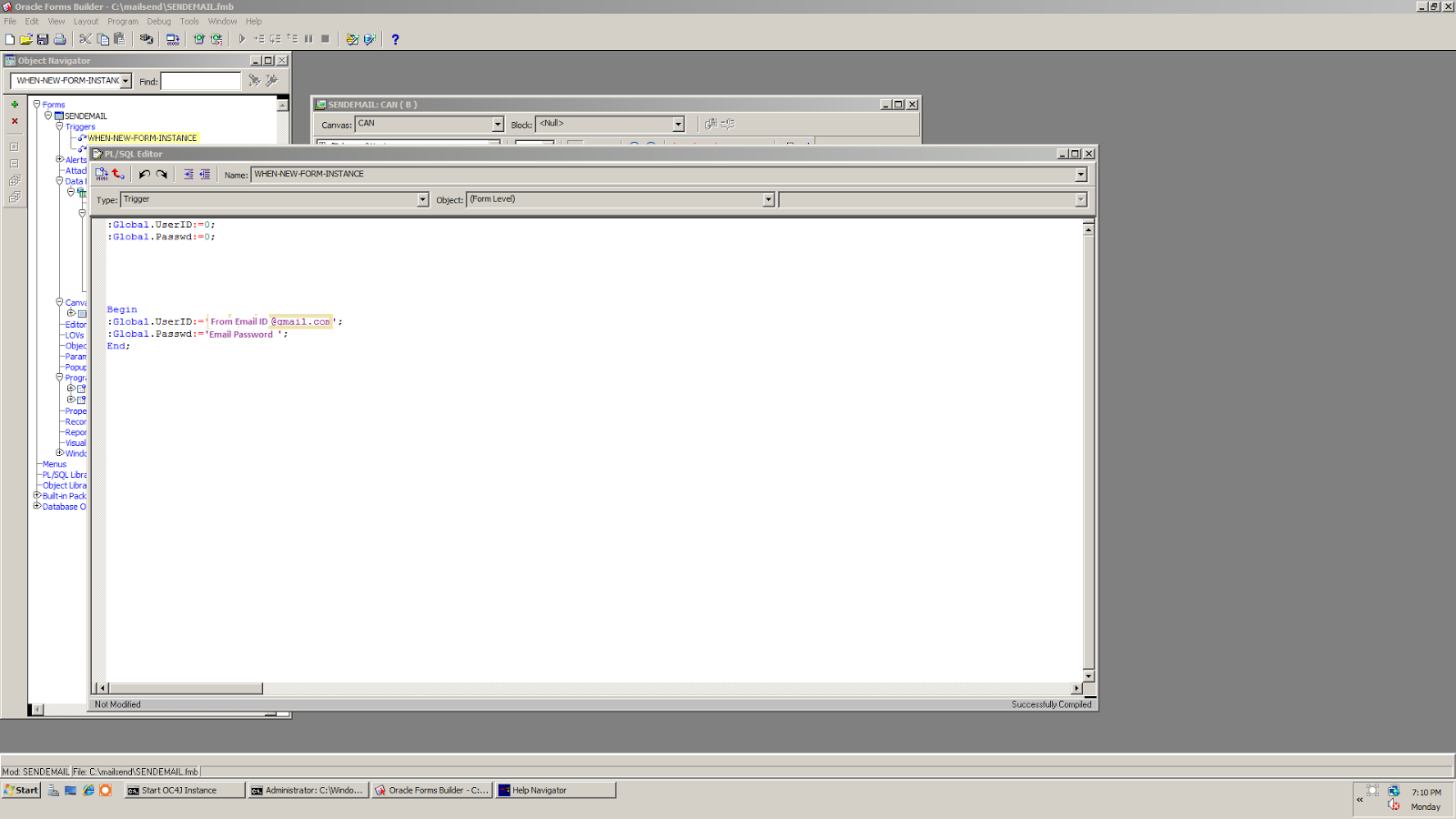 Hasan Jawaid: Send Email via Oracle Forms