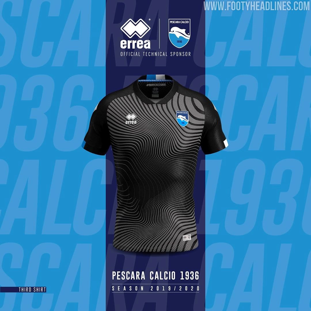 Pescara Calcio 19-20 Home, Away & Third Kits Revealed - Footy Headlines