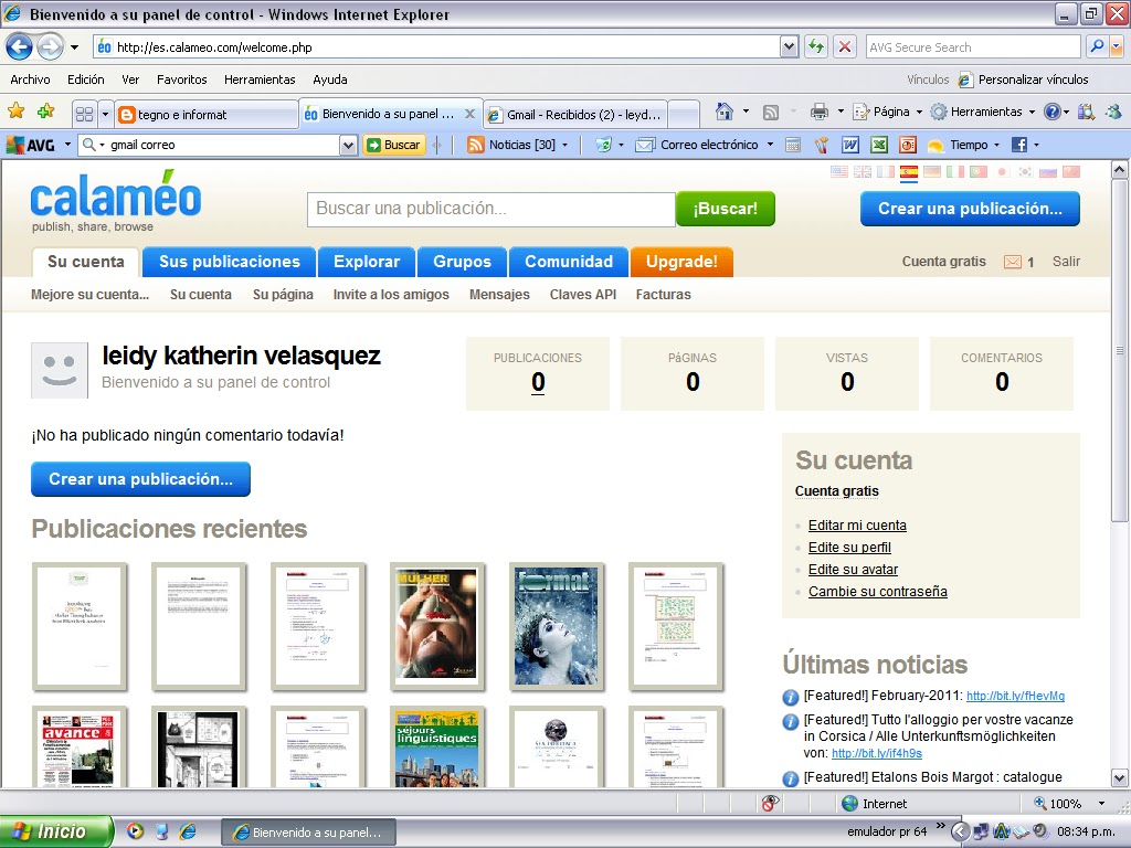 tegno e informat: creacion de cuenta en calameo