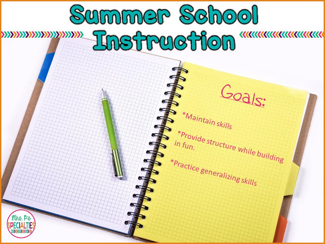 Summer School Set-Up and Instruction · Mrs. P's Specialties