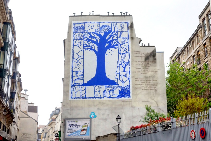 Paris : L'arbre bleu ou L'arbre des rues, une fresque de Pierre ...