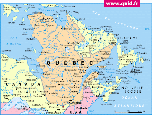 Destination Canada...: Carte du Québec