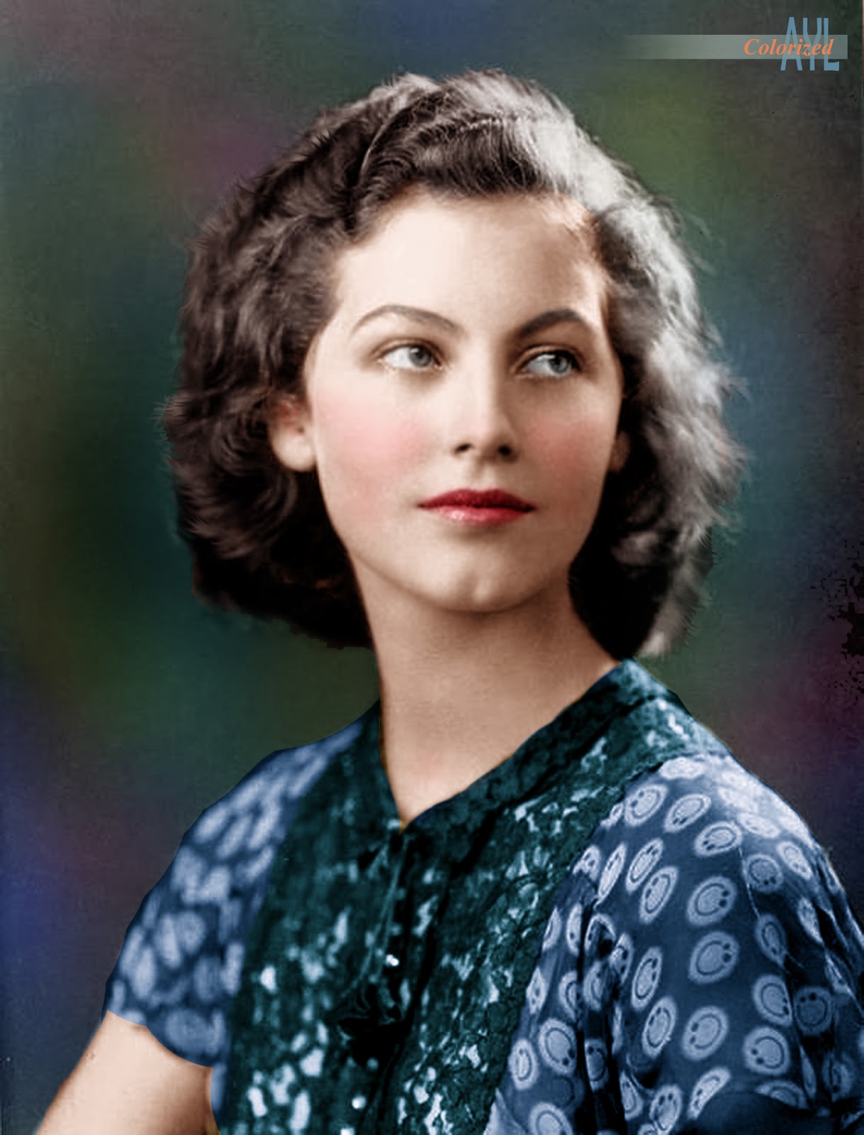 Colors for a Bygone Era: Younger Ava Gardner, ca 1942, colorized by ...