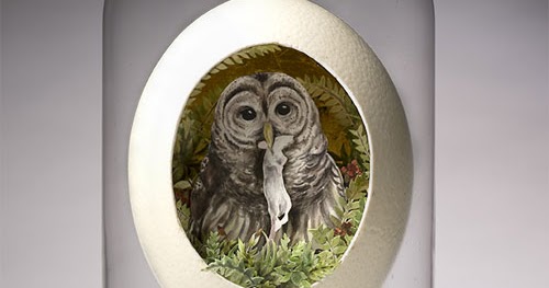 My Owl Barn: 3 Dimensional Artwork by Laura Bell