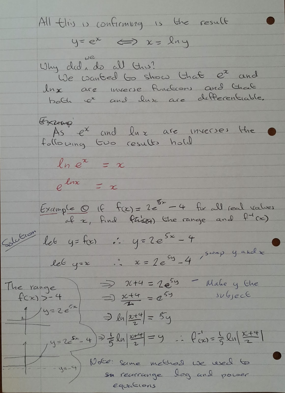 A Level Maths Notes: A2 Exponential and Natural logarithm: natural ...