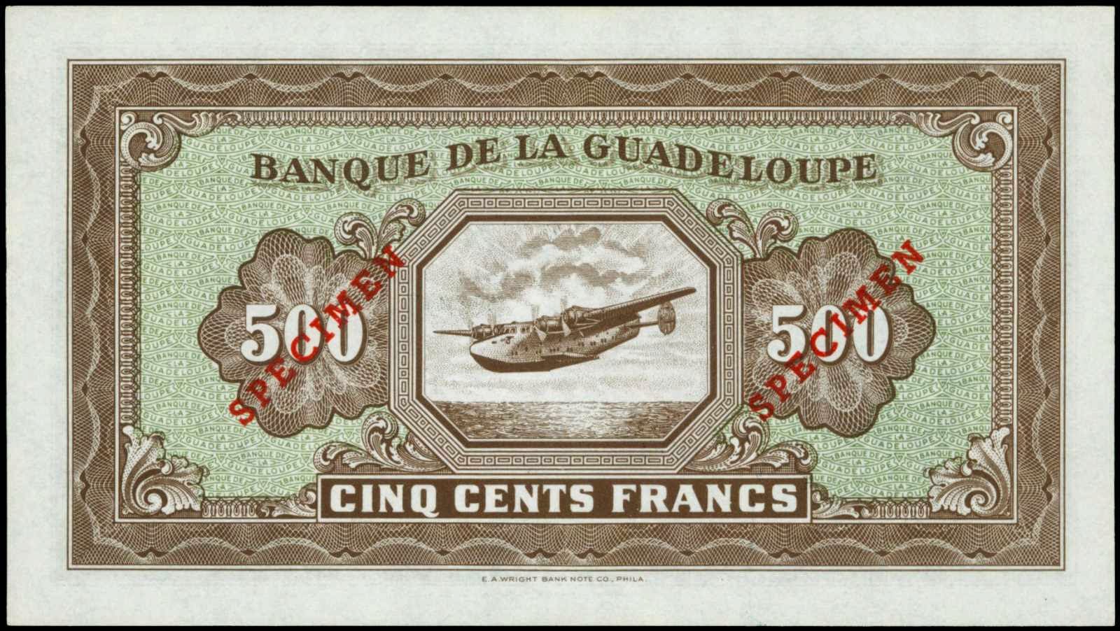 Guadeloupe banknotes 500 Francs 1942 Santa Maria|World Banknotes ...