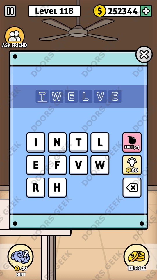 Escape Room: Mystery Word Level 118 Answer ~ Doors Geek