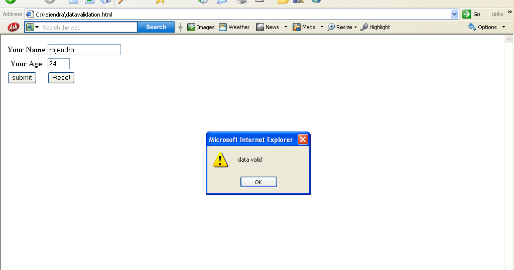 Javascript Validation Check Masawelove