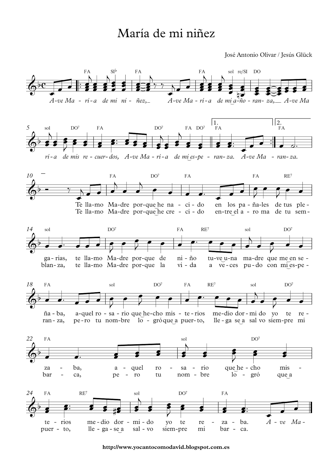 María de mi niñez | Yo canto como David