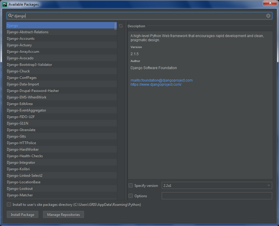 Administración de BD: 1. Instalación Django Framework para python