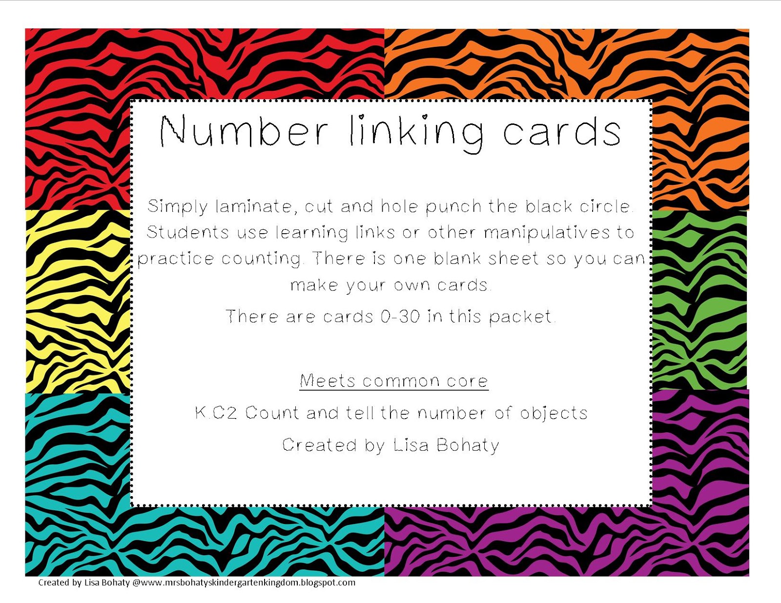 Mrs. Bohaty's Kindergarten Kingdom: Subtraction linking cards and a ...