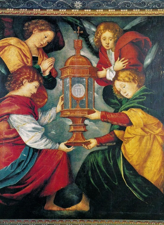 Sagrado Corazón Eucarístico de Jesús: Ángeles adorando la Eucaristía ...