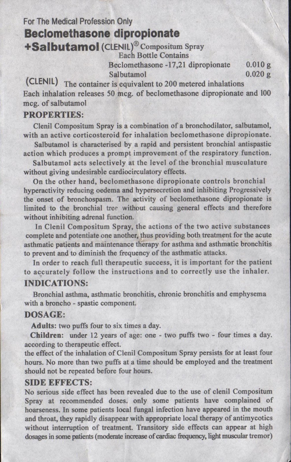 Drug Pamphlet: CLENIL