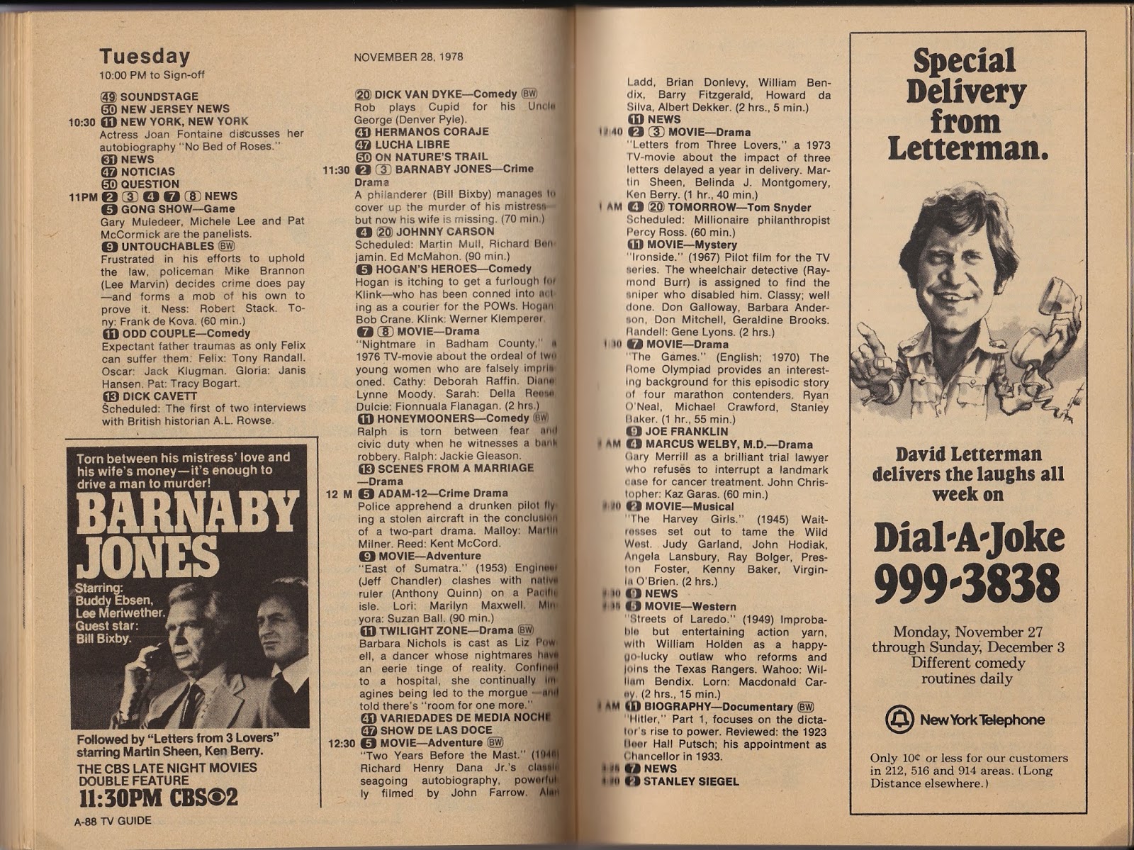 Garage Sale Finds: What was on TV November 25th through December 1st, 1978