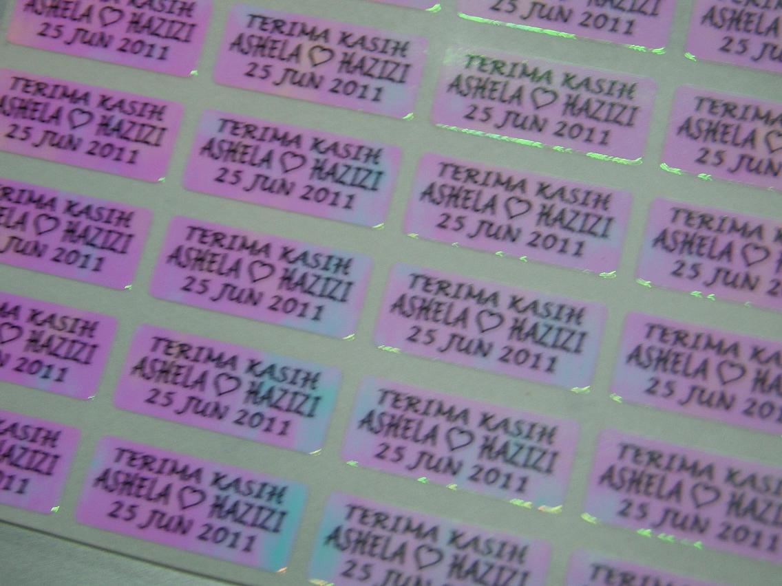 Sticker Nama: Sticker Untuk Majlis Perkahwinan/Pertunangan