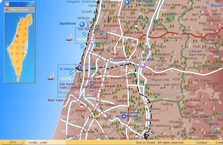 -: Map שביל ישראל [Israel trail]