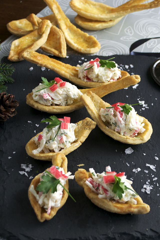 Adora's Box: CRAB RANGOON ON PASTRY SPOONS