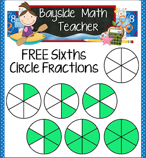 Bayside Math Teacher : FREE Sixths Circle Fraction Clip Art Images