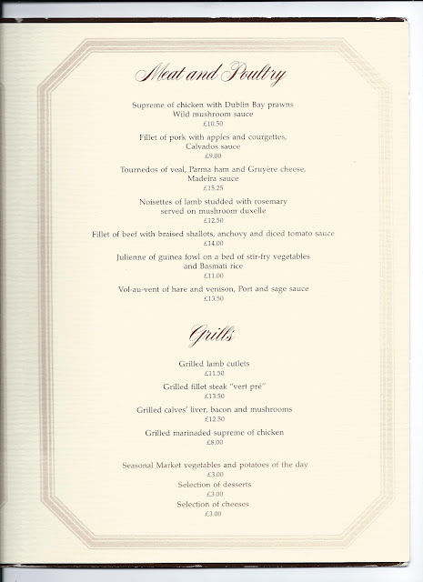 Chris Suhr's Menu Collection: Goring Hotel, London