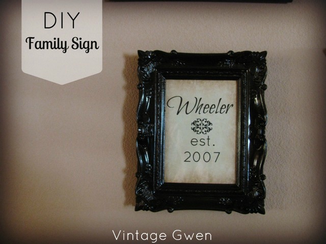 Vintage Gwen: DIY Family Sign Using PicMonkey