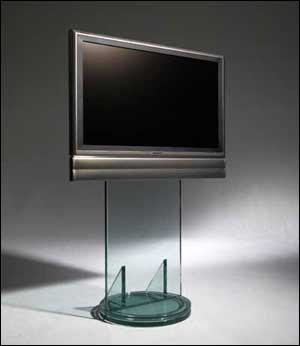 Modern LCD TV glass stand ideas.
