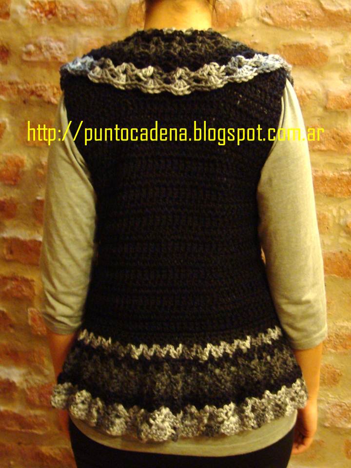 Punto Cadena Tejidos: Chaleco con volado
