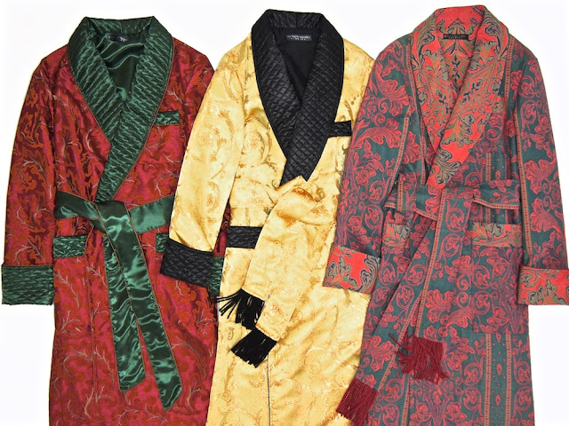 Men's Quilted Dressing Gowns - Luxury Paisley Silk Robes