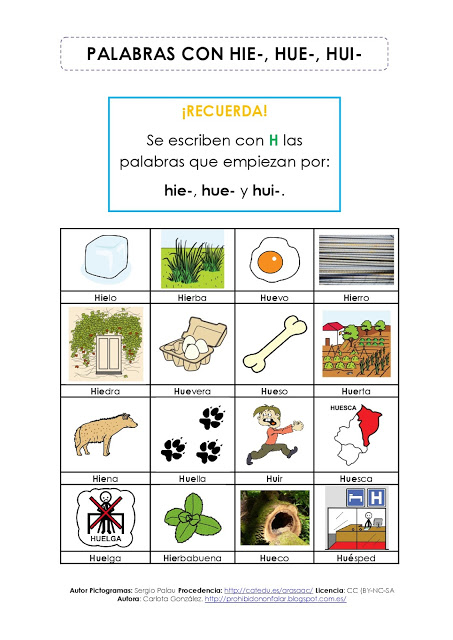3º de Primaria: Palabras con H