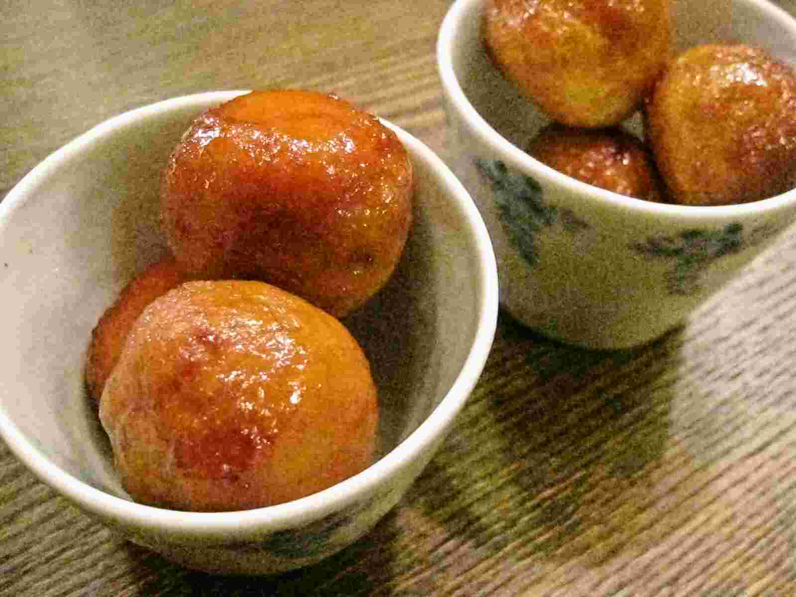 Recipes for Tom: Age-renkon dango no amakarani / deep-fried lotus root ...