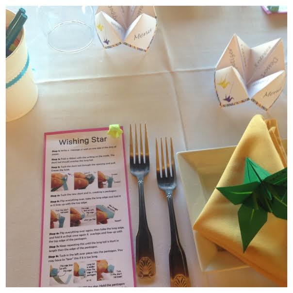 Origami Party Menu