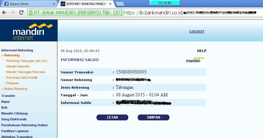 Cara Cek Saldo Menggunakan Mandiri Internet banking | Informasi Terbaru ...