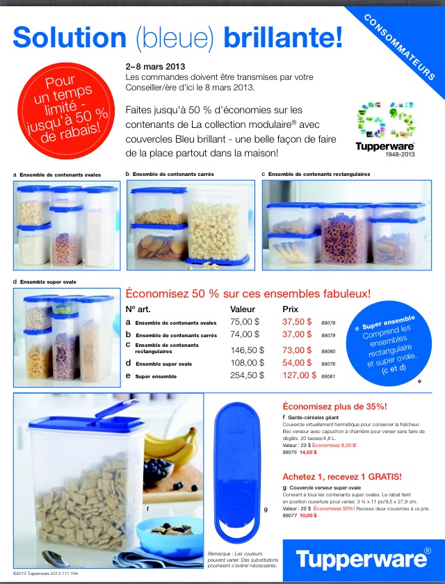 Aureve Passions Tupperware: Modulaire 50% Jusqu'au 8 mars 13