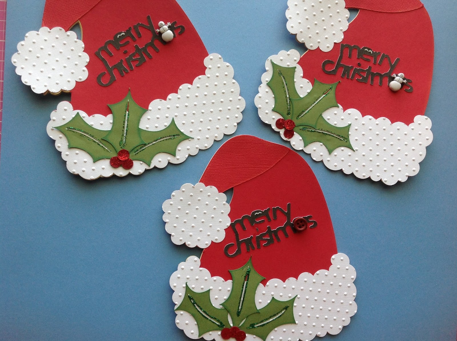 Eva's Scraps N' Cards: 6 Christmas Hat Cards