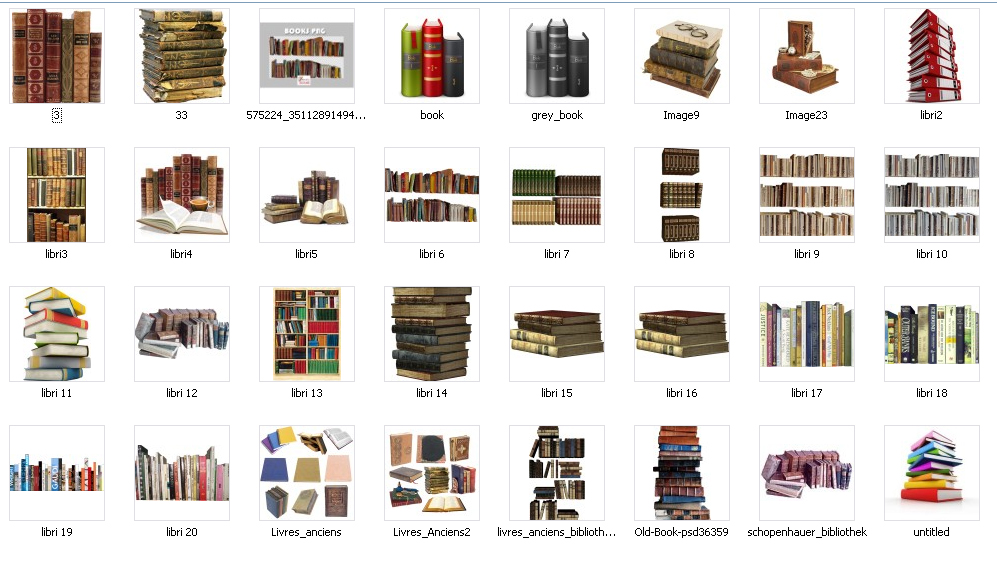 SKETCHUP TEXTURE: BOOKS CUT OUT PNG