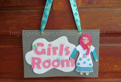 Pink Heart Craft: Girls Room Door Sign