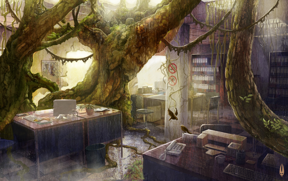 Asti's Art: Overgrown office