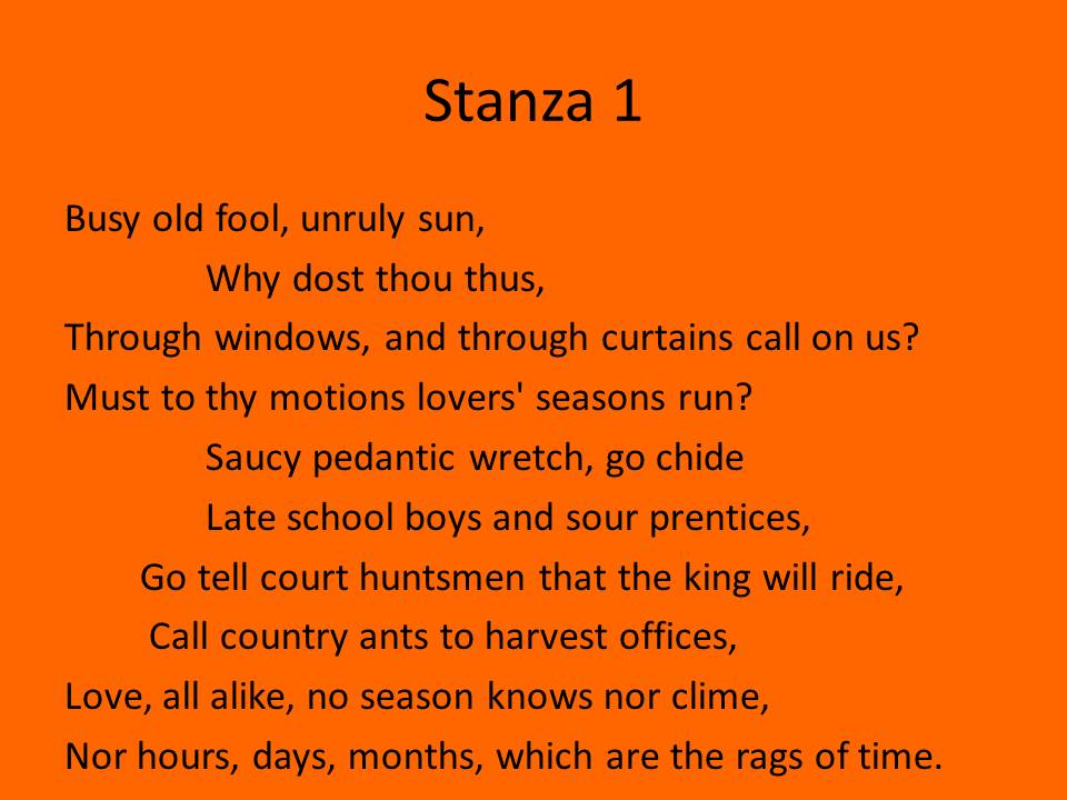 THE SUN RISING - JOHN DONNE