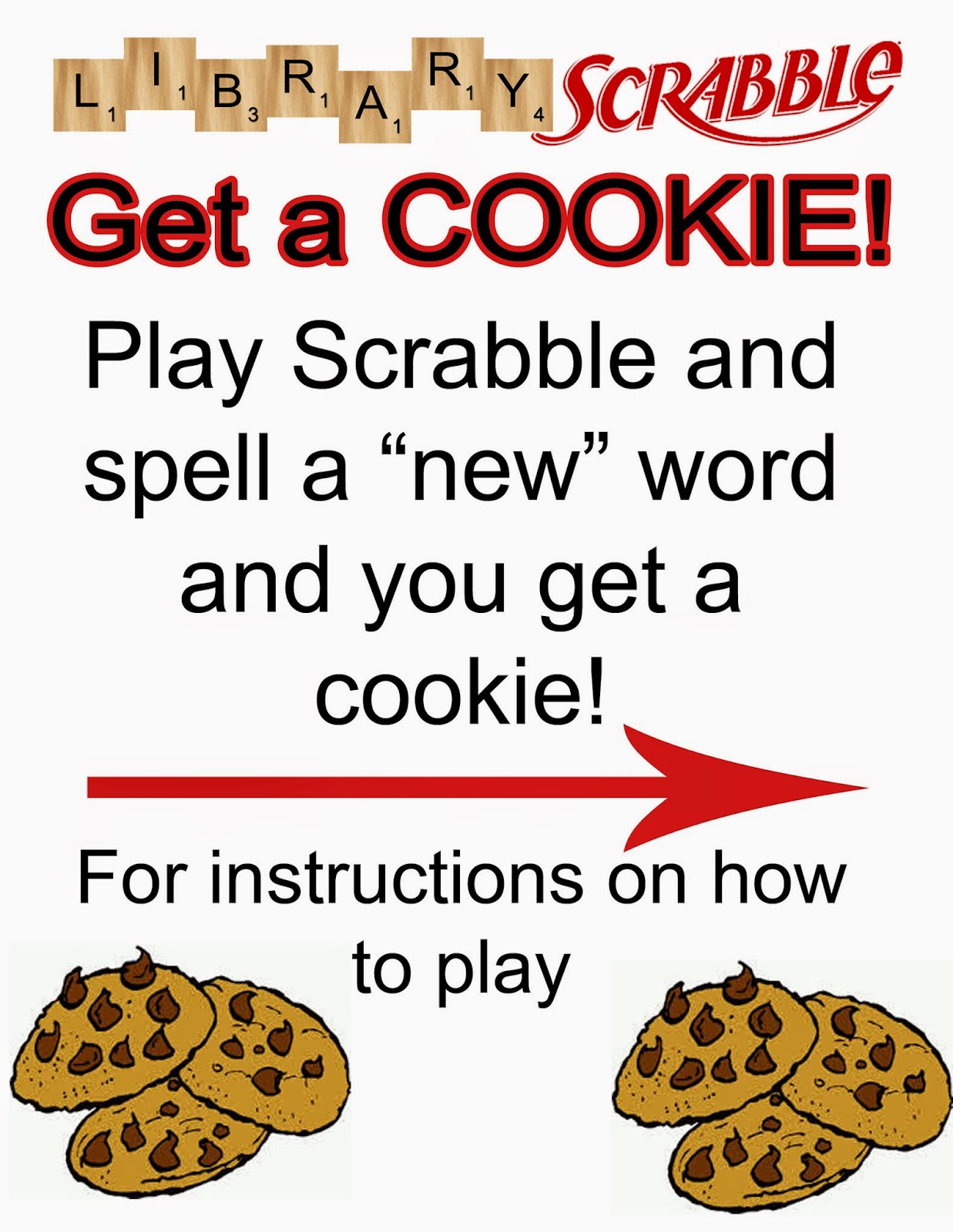 Librarian on Display: December: Library Scrabble Display