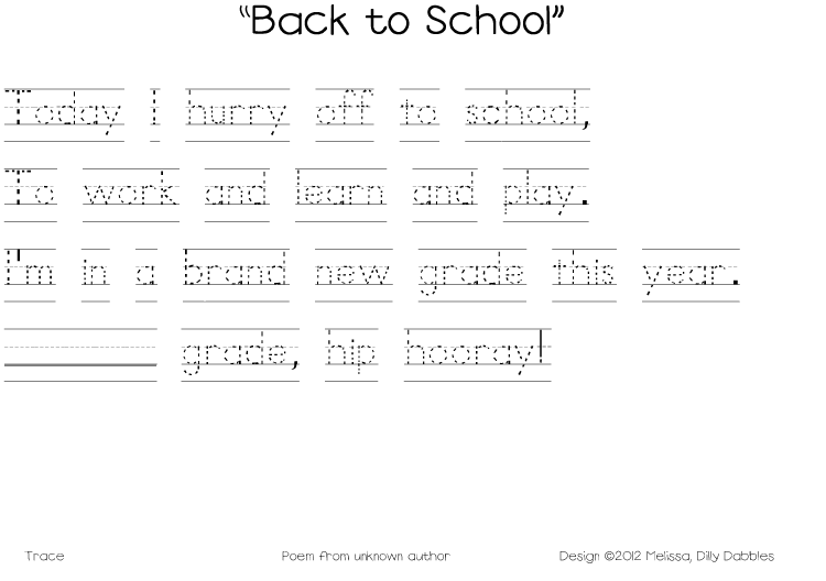 DillyDabbles: Back to School Poem Pack