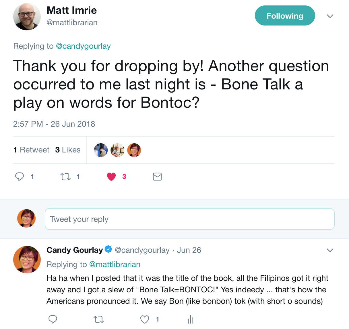 Born Today! Meet BONE TALK ~ Candy Gourlay