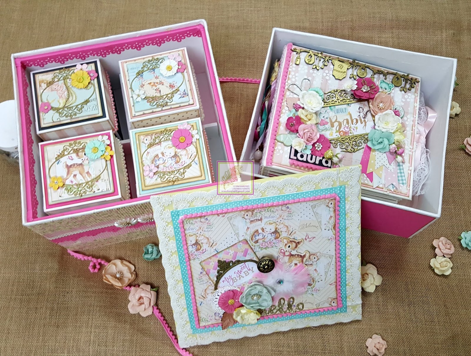 VREnchanted Color, Craft & more....: Baby Girl Mini Album and Keepsake ...