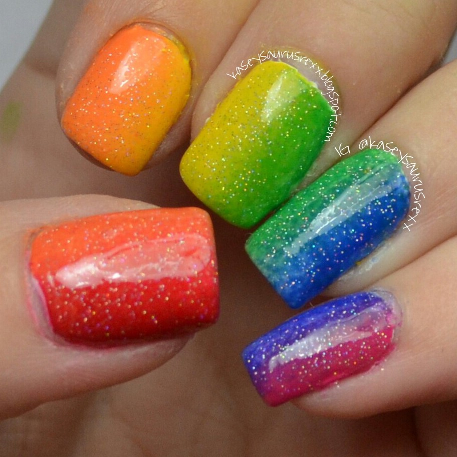 Kaseysaurusrexx Nails (Nails by Kasey): Horizontal Rainbow Gradient ...