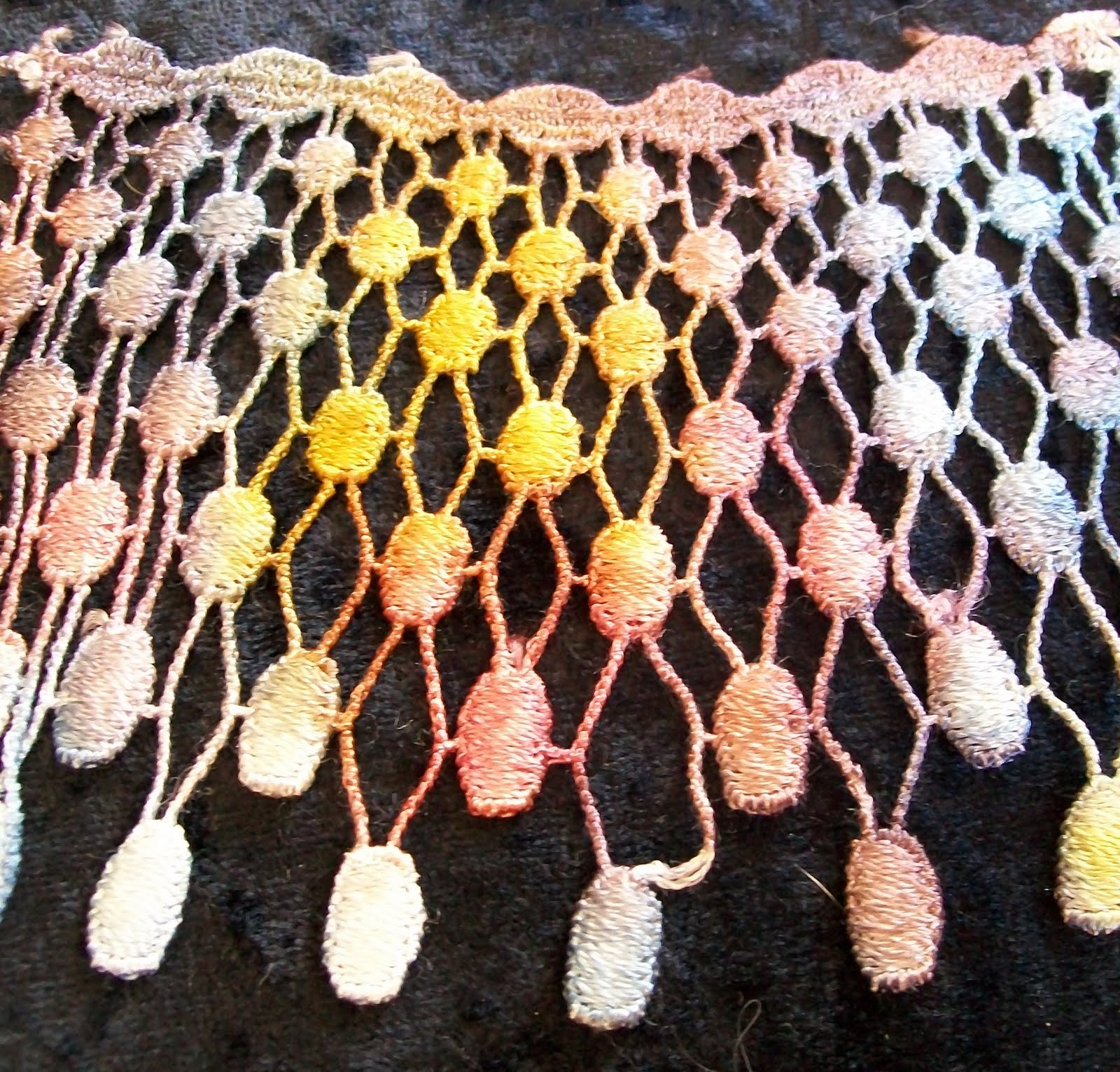 Delightfully Crazy: Hand Dying Lace/Motifs, Ribbons and Threads Tutorial